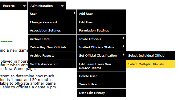 Classifying Officials – ZebraWeb Support